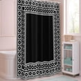 Black Shower Curtain Set with Hooks, Boho Diamond Pattern Border Rustic ...