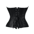 Black Red Faux Leather Corset Top Busiter Basques Party Corset Plus ...