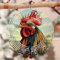 HELLOYOUNG Rooster Metal Wind Chime 2D Farmhouse Kinetic Art Wind ...