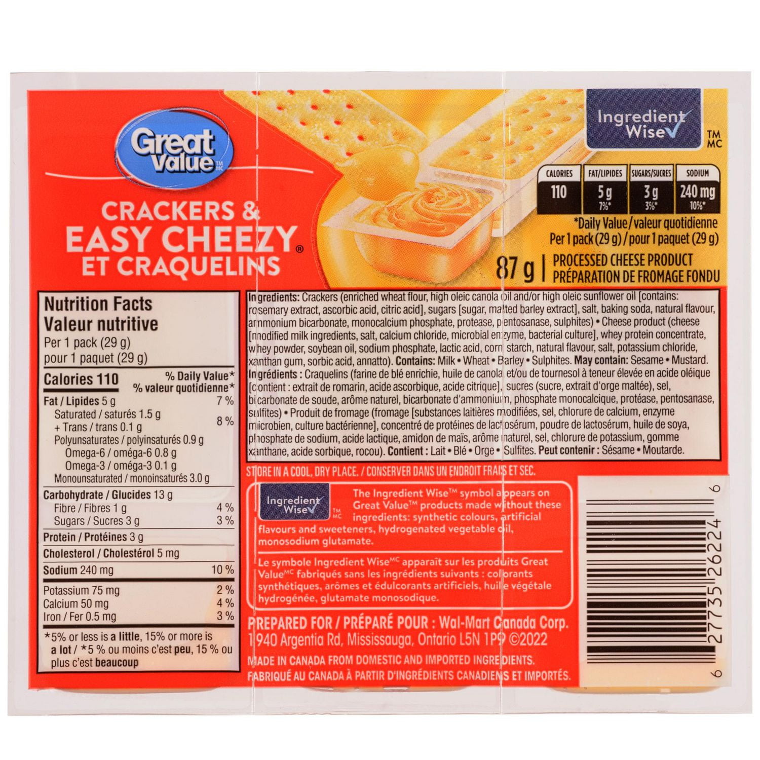 Click here for Great Value Crackers & Easy Cheezy 29 G prices
