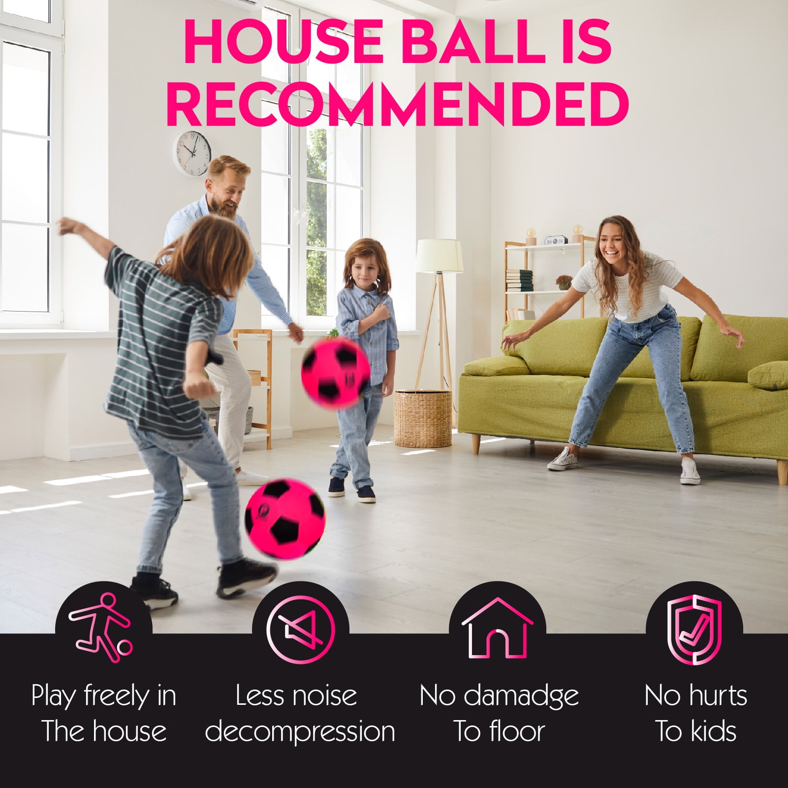 Beach Ball The House Ball - Soft Indoor Soccer Ball For Kids & Home Use ...