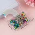 100 Pieces Stainless Steel Sewing Pins, 3mm Colored Pearl Head Straight ...