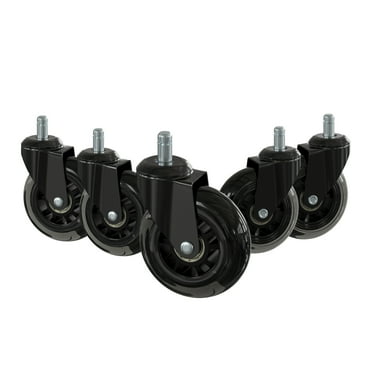 WEN 3-Inch Polyurethane Replacement Office Chair Swivel Caster Wheels ...