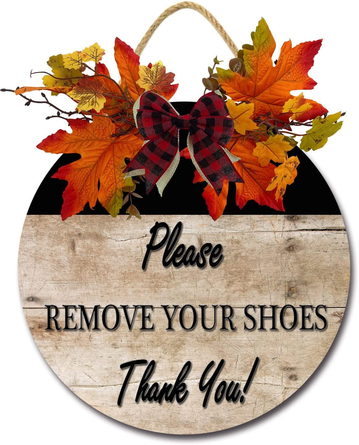 Eveokoki 11" Please Remove Your Shoes Sign Wooden Shoes Off Sign ...