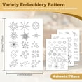4 Sheets Cloth Stick and Stitch Embroidery Patterns Non-woven Fabrics ...