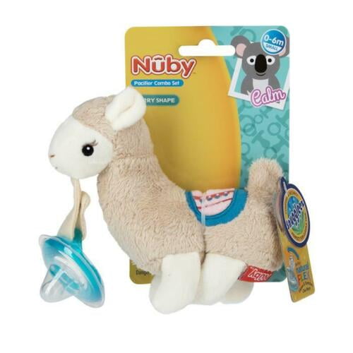 Nuby Snuggleez Pacifier Combo Set with Natural Flex Pacifier & Llama Plush