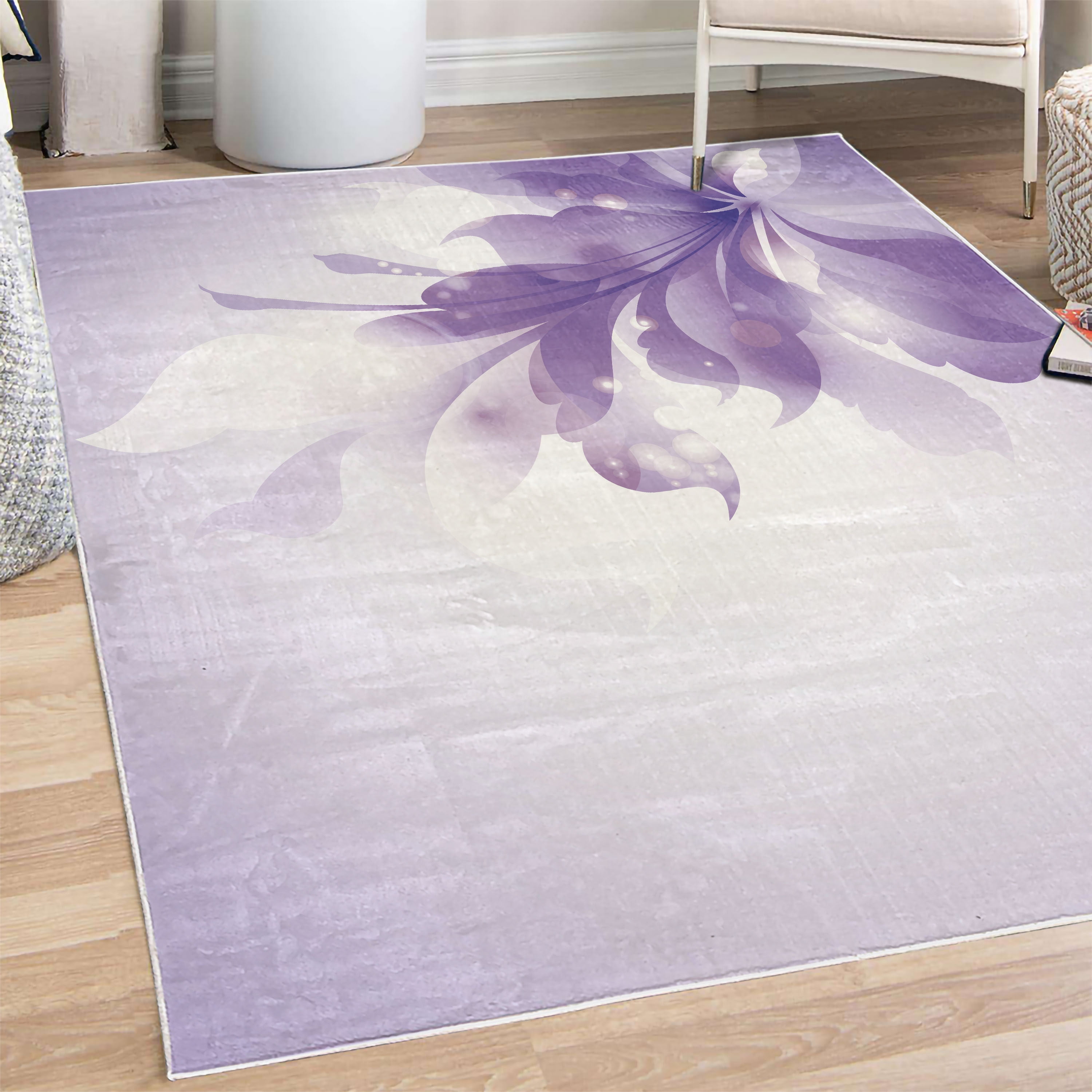 Abstract Decorative Rug, Color Gradient Effect Isolated Flower Petal ...