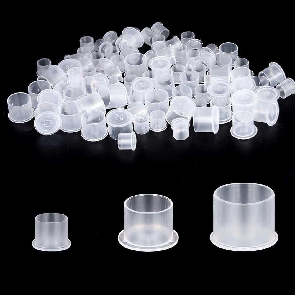 Tattoo Ink Cups with Base 300Pcs Mixed - Pigment Caps, Ink Caps for ...