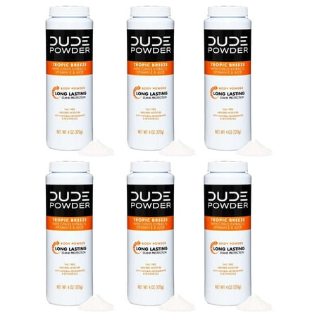 Dude Post-Shower Deodorizing Body Powder For Men 4oz – Tropical Breeze ...