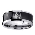Panda Concave Black Tungsten Men Ring 10MM - Walmart.com