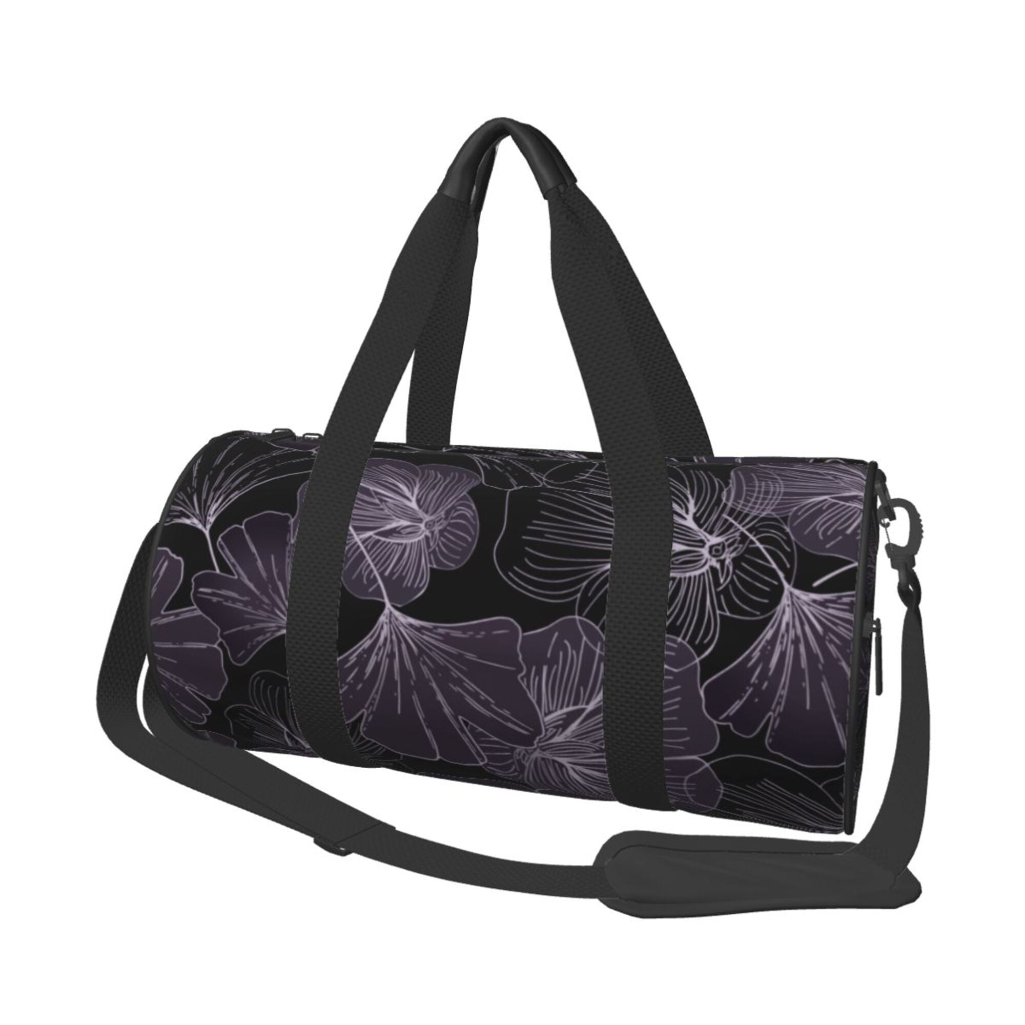 ZICANCN Leaves Black Decorative Travel Duffle Bag, Sports Tote Gym Bag ...