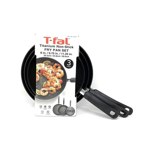 Juego de 3 Sartenes Antiadherentes T-fal T-fal Titanium Non-Stick ...