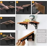 BIGLUFU 16 Inch Folding Shelf Brackets, Heavy Duty Stainless Steel, Max ...
