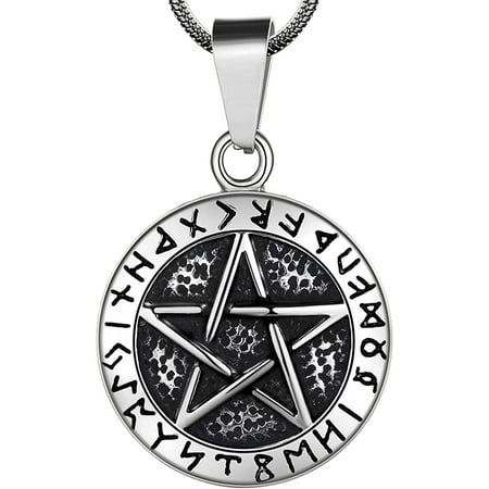 Hipunk Pentagram of Brisingamen Pendant Mens 316L Stainless Steel ...