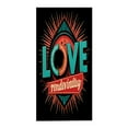 Colorful LOVE Design Beach Towel - Teal & Orange with White Cursive ...