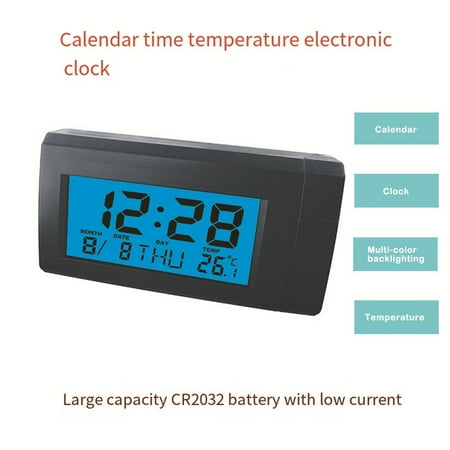 pitrice ABS Car Digital Clock Replacement Rectangular Battery Powered ...