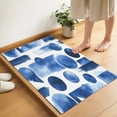 Abstract Color Block Door Mat Blue White Geometric Modern Art Non Slip ...
