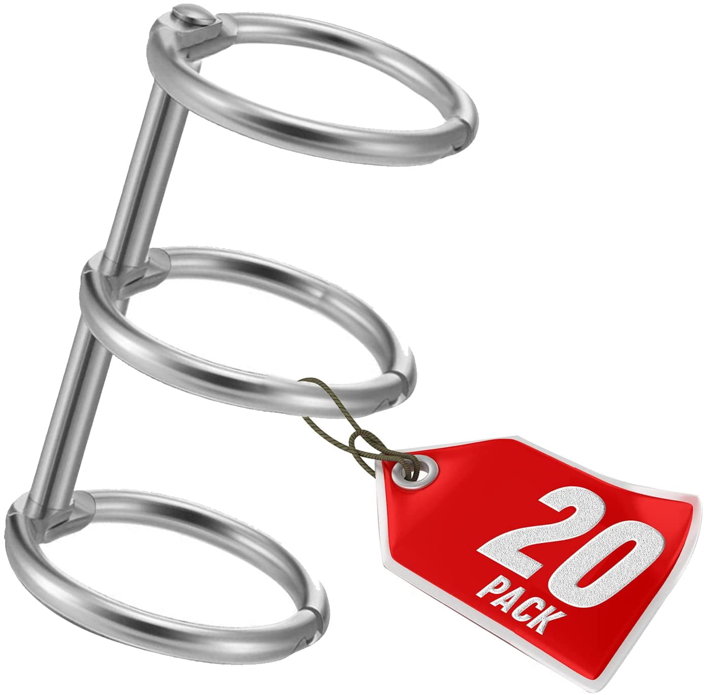 3 Holes Nickel Loose Leaf Binder Book Rings on Post, 3/4" Inside ...