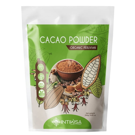 Viva Naturals Organic Cacao Powder 8 oz Unsweetened Dark Chocolate ...