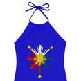 Blue Halter Tankini Set With Philippine Sun Graphic, Drawstring Side ...