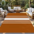 Abstract White Striped Indoor Outdoor Rugs 5x7 Ft, Simple Brown ...