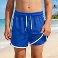 Boy's Summer Casual Double Layered Solid Color Swimsuit for Ages 9 16 ...