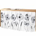 Black Poppy Cabinet Curtain, Leaves Modern Watercolor Floral Sink Skirt ...