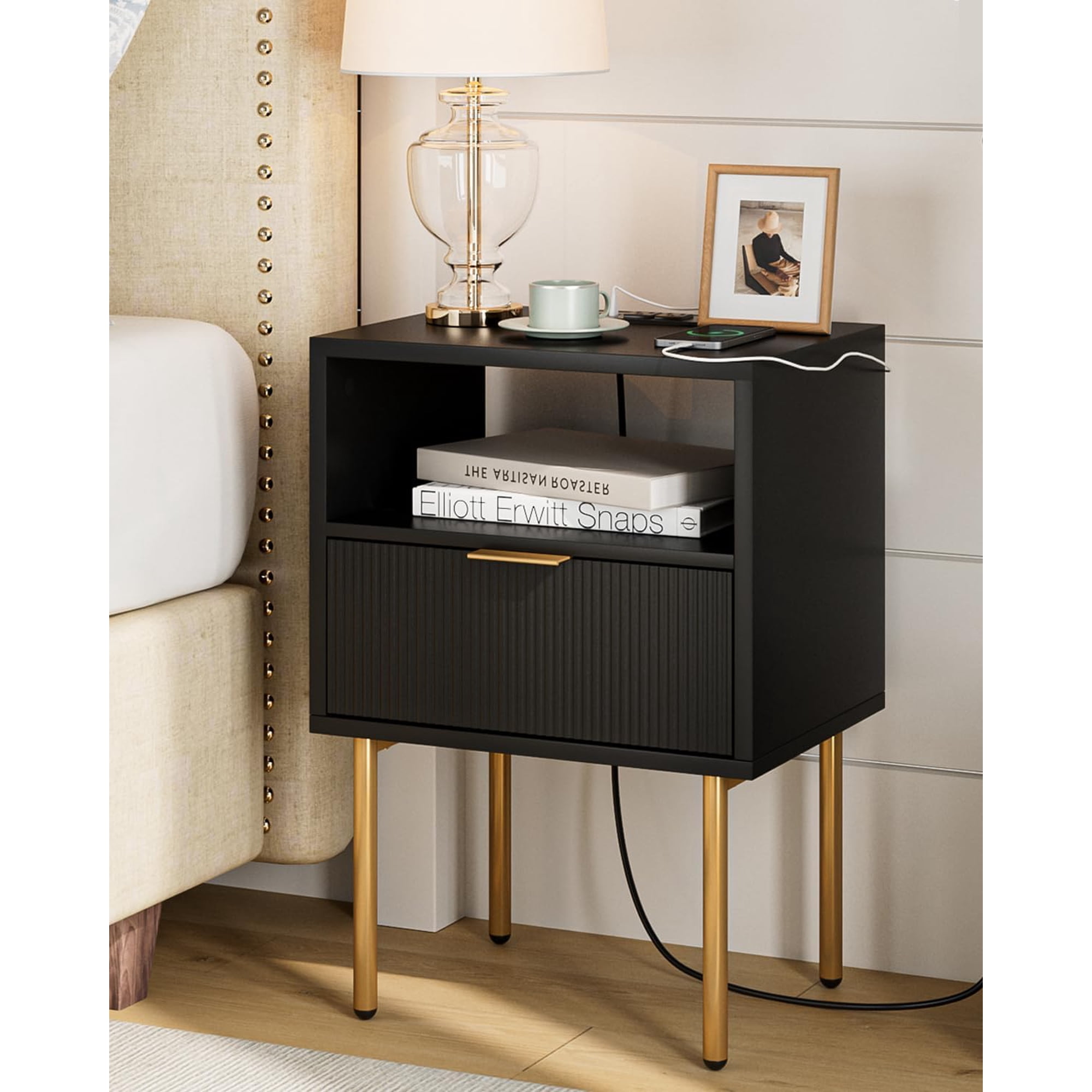 Click here for Wangbasdasd Nightstand With Charging Station mid-C... prices