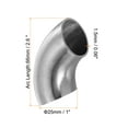 Uxcell 1 Inch OD 304 Stainless Steel Butt, 2Pack 90 Degree Elbow Pipe ...