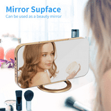 "Digital Alarm Clock, 6.6"" LED Mirror Desk Clock with Dual USB Ports ...