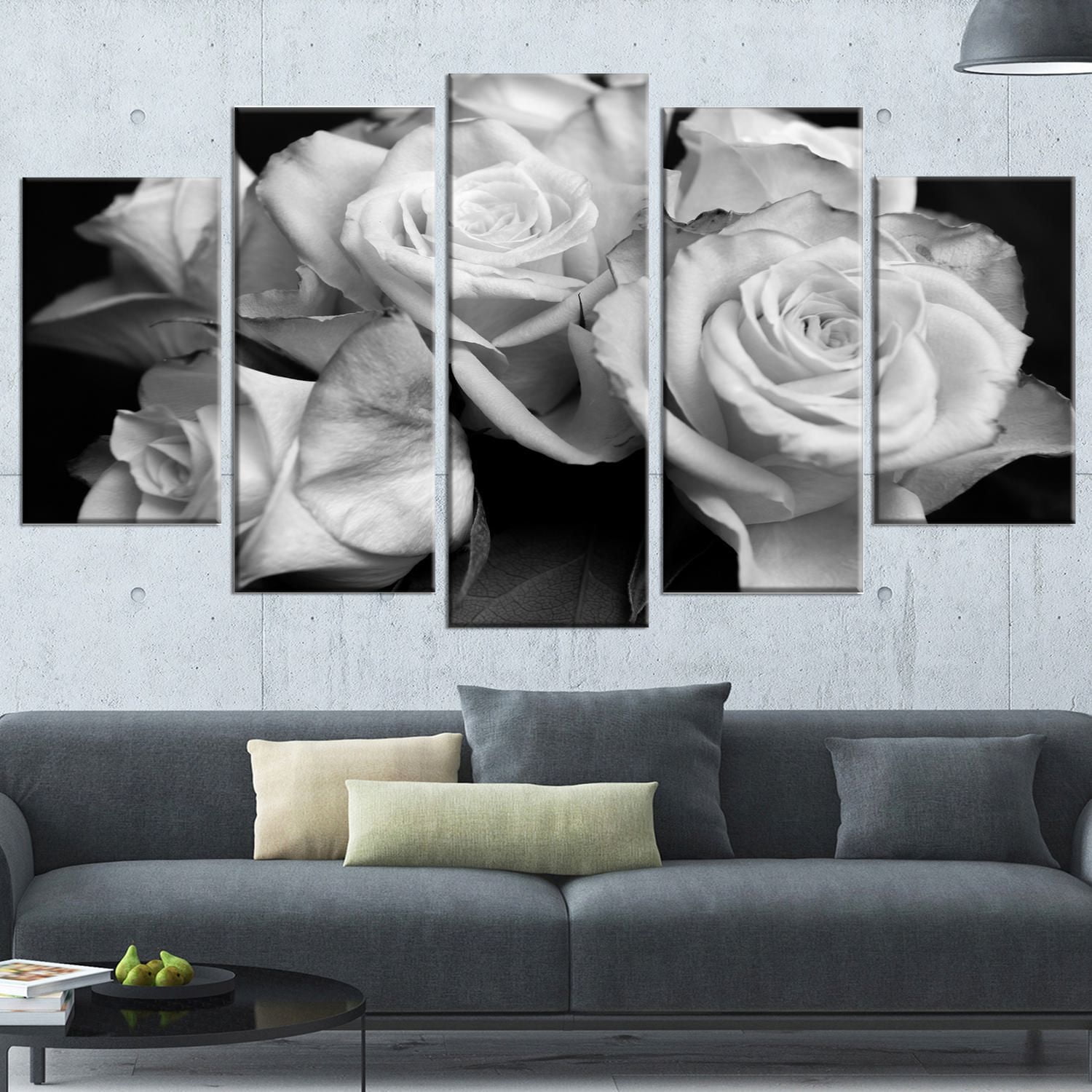 Click here for Designart Design Art Bunch Of Roses Black And Whit... prices