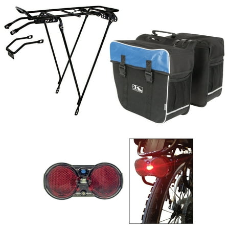 Cycle Force Bicycle Rack, Rear Light, and Pannier Bag Bundle, Blue ...