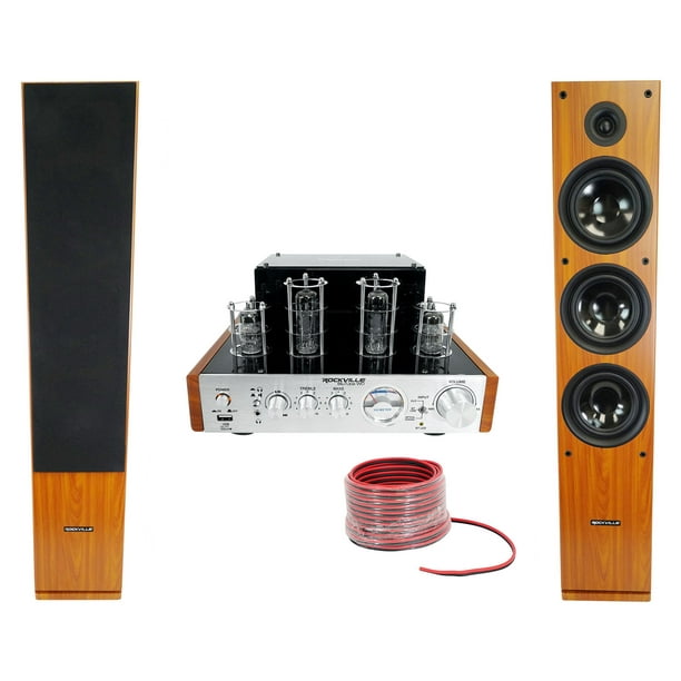 Rockville BluTube WD Bluetooth Tube Amplifier/Home Receiver + (2) Tower ...