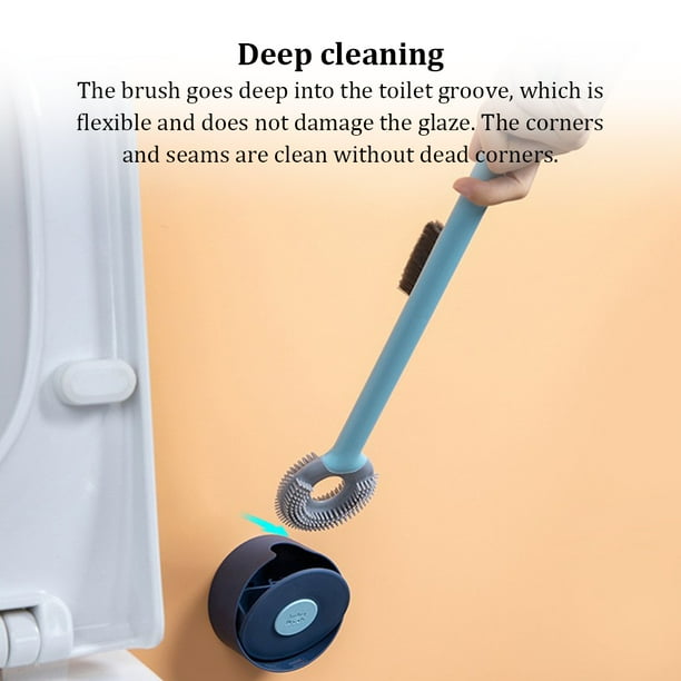 Toilet Brush Wall Mounted Plastic Handle Bathroom Stains Removing ...