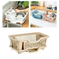 Khaki Dish Drying Rack with Cutlery & Utensils Holder for Kitchen ...
