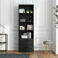 "Topbuy 4-Tier Tall Bookcase 74"" with Modern Design, Anti-Toppling ...