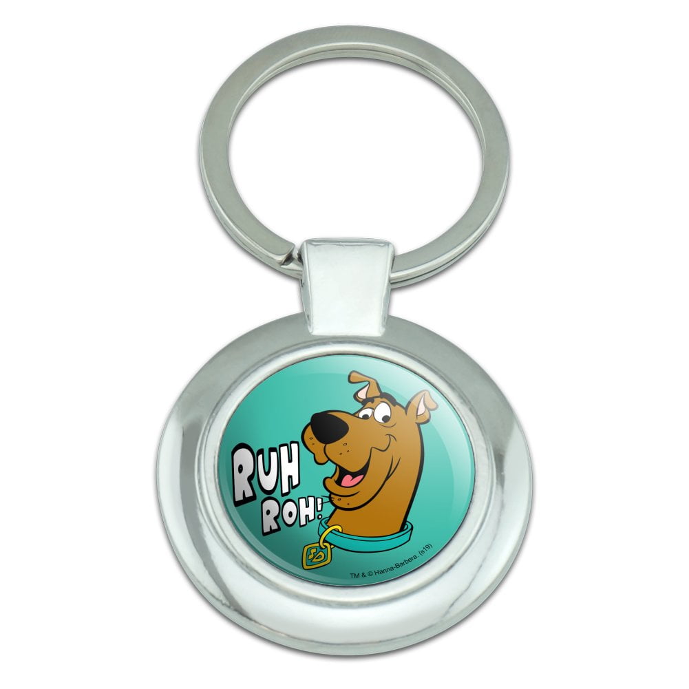 Scooby-Doo Ruh Roh Keychain Classy Round Chrome Plated Metal - Walmart.com
