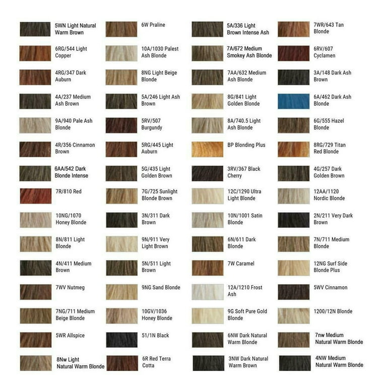 Light Brown Hair Color Chart Wella Wella Hair Color Chart | Galhairs