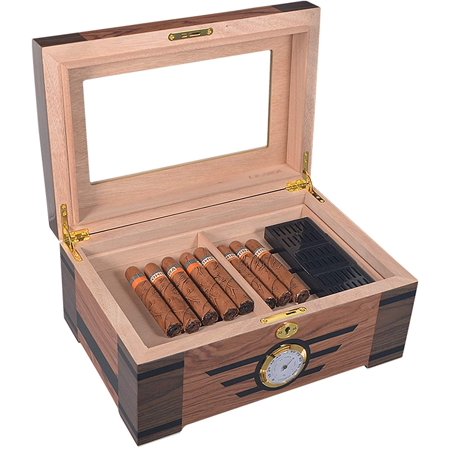 Cigar Storage with Hygrometer and Humidifier Desktop Cedar Wood Lined ...
