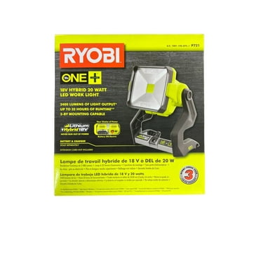 RYOBI ONE+ 18V Cordless Hybrid LED Panel Light, 3000 Lumens, 3-Settings ...
