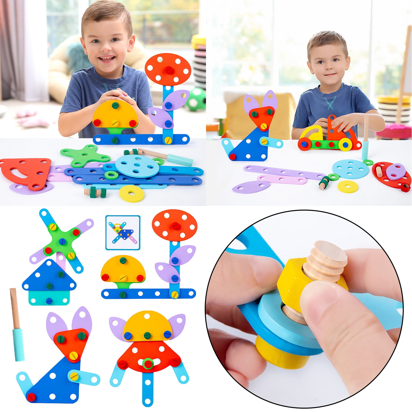 Wooden Nut Shape Assembled Early Education Educational Toys Puzzle ...