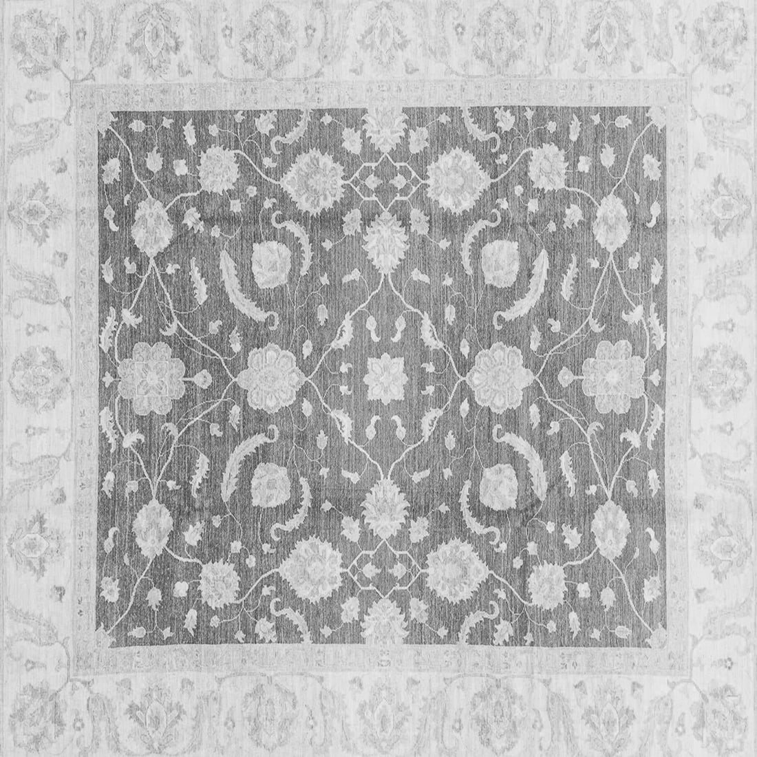 Ahgly Company Indoor Square Abstract Gray Modern Area Rugs, 4' Square ...