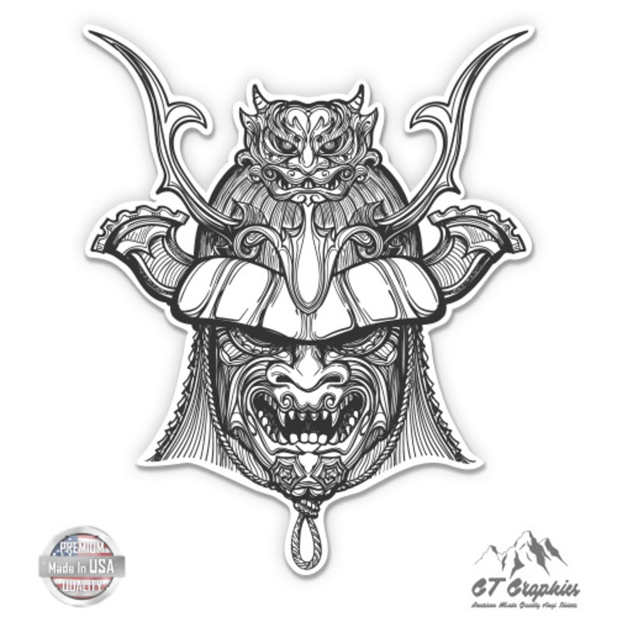 Samurai Mask Tattoo Drawing