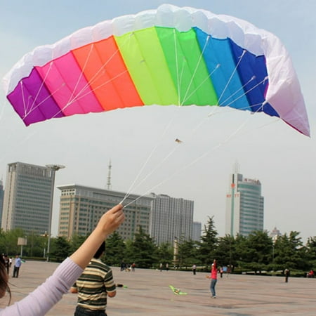 1.4m Rainbow Dual Line Kitesurfing Stunt Parachute Soft Parafoil ...