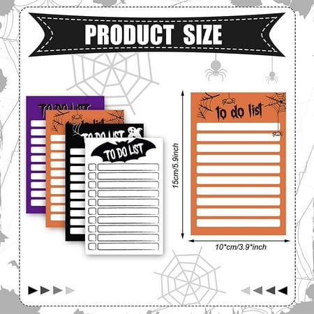 4 Pieces Halloween Sticky Notes Skeleton Cat Ghost Spider Notepad ...