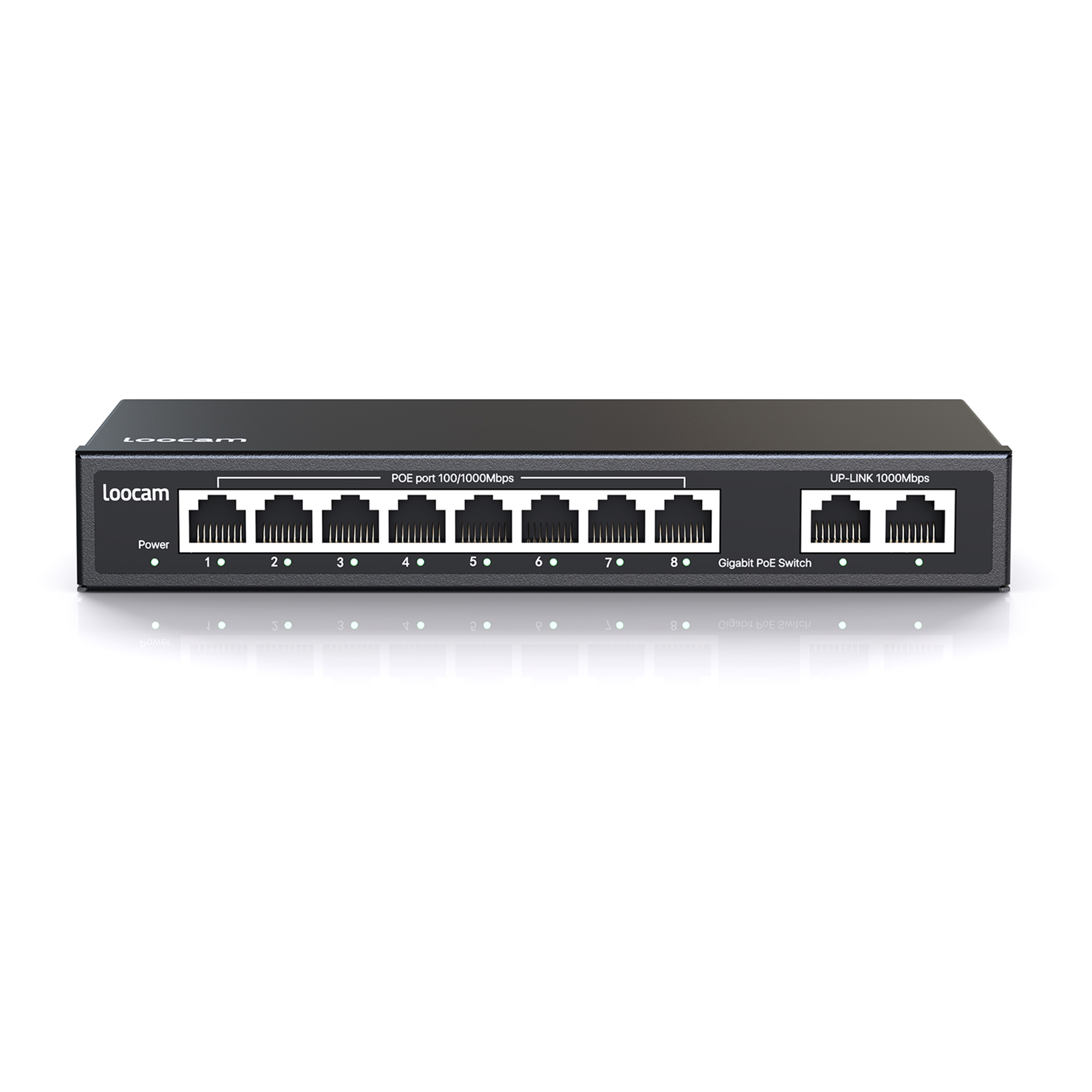 Loocam 10-Port Gigabit PoE Switch with 8- 100/1000Mbps PoE Port , 2 ...