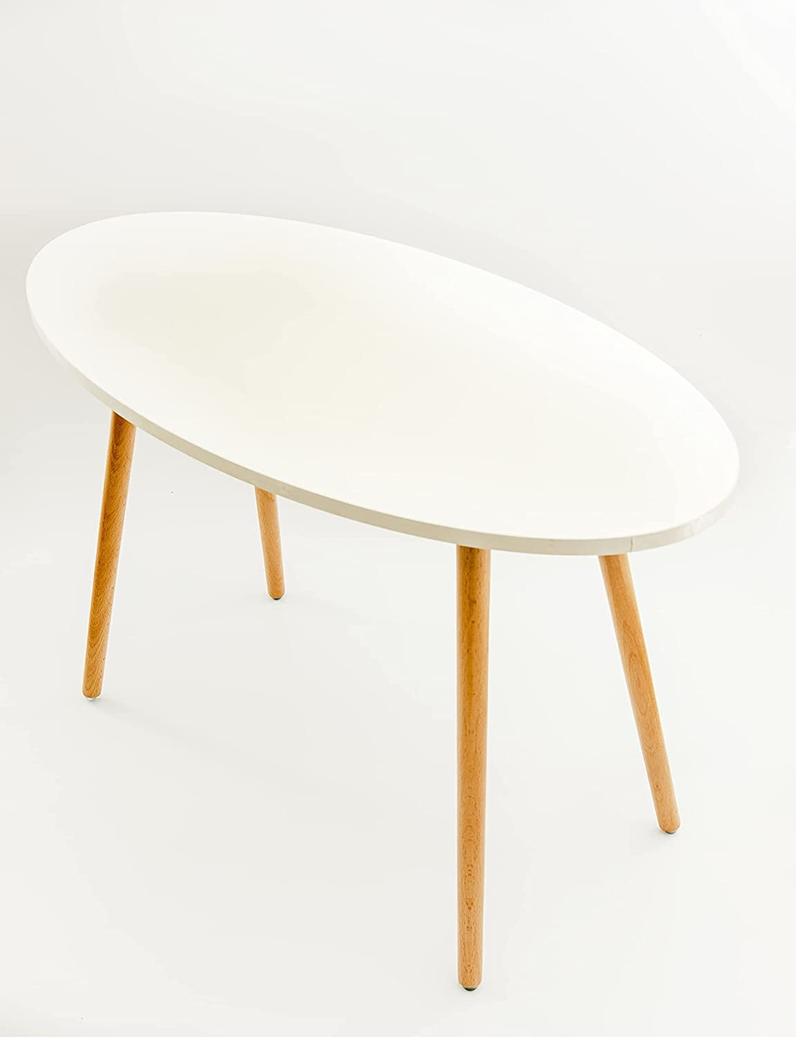 DECOMIL - Modern Oval Side Table, End Table for Small Places, Living ...