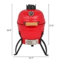 Zimtown 13in Portable Charcoal Grill Round Ceramic Charcoal Grill Red ...