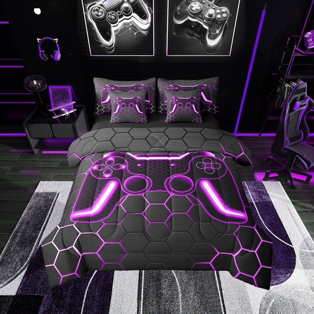 Click here for Erosebridal Gamer Girls Queen Comforter Set With S... prices