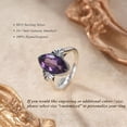 AOBOCO 14x7mm Genuine Amethyst Ring for Women 925 Sterling Silver Real ...